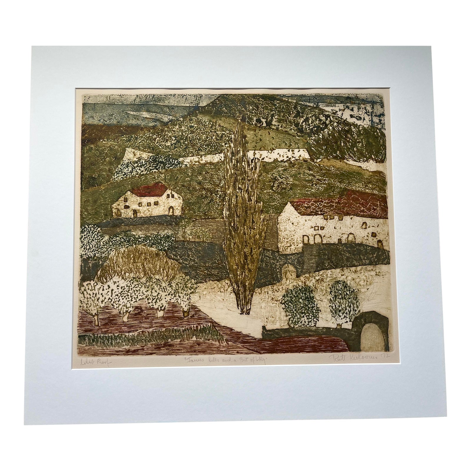 Mid 20th Century Signed Artist Proof Etching by Ruth Kerkovius - 'Farm ...