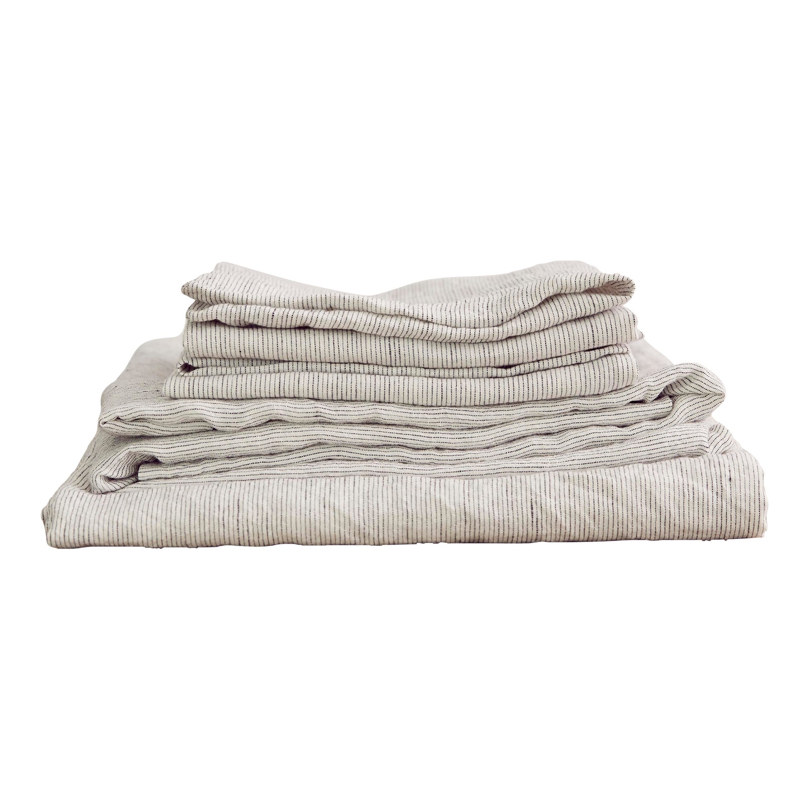 Cultiver 100% Organic Linen Pinstripe Sheet Set - King, 4 Piece Set ...