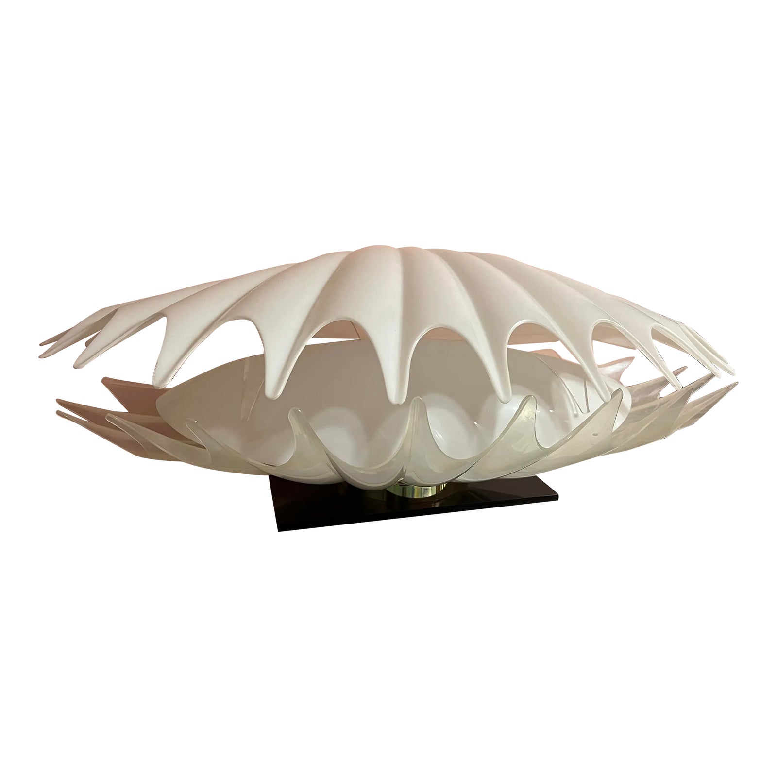 1970 Rougier Acrylic Shell Clam Lamp, Made in Canada | Chairish