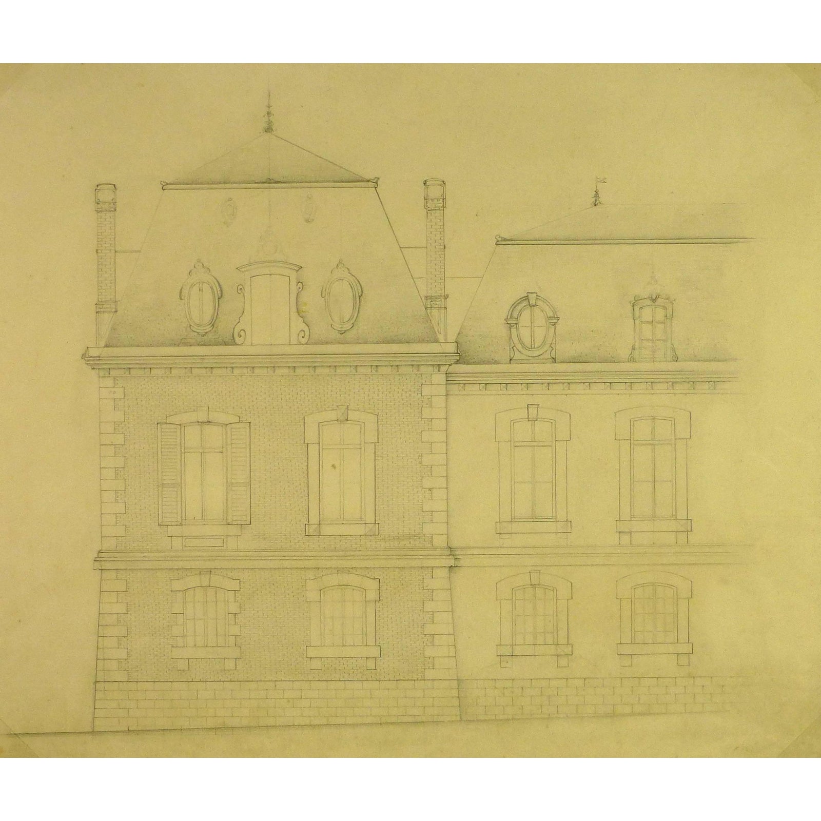 French Architectural Drawing | Chairish