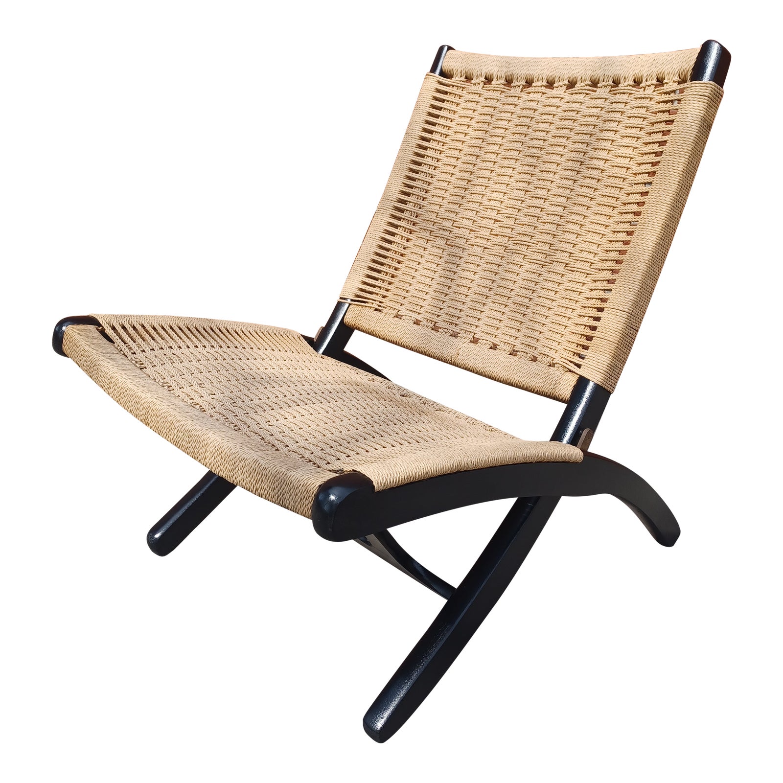 1960's Folding Rope Wrapped Lounge Chair | Chairish
