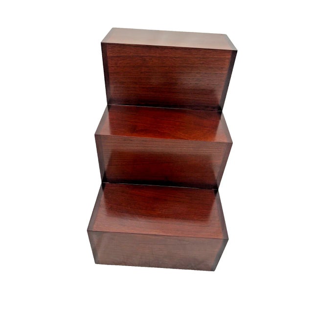 1980s Vintage Tansu Step Chest Cabinet Five Pass Through Drawers ...