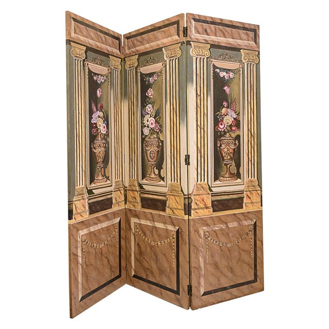 Painted Screen -Three Panels | Chairish