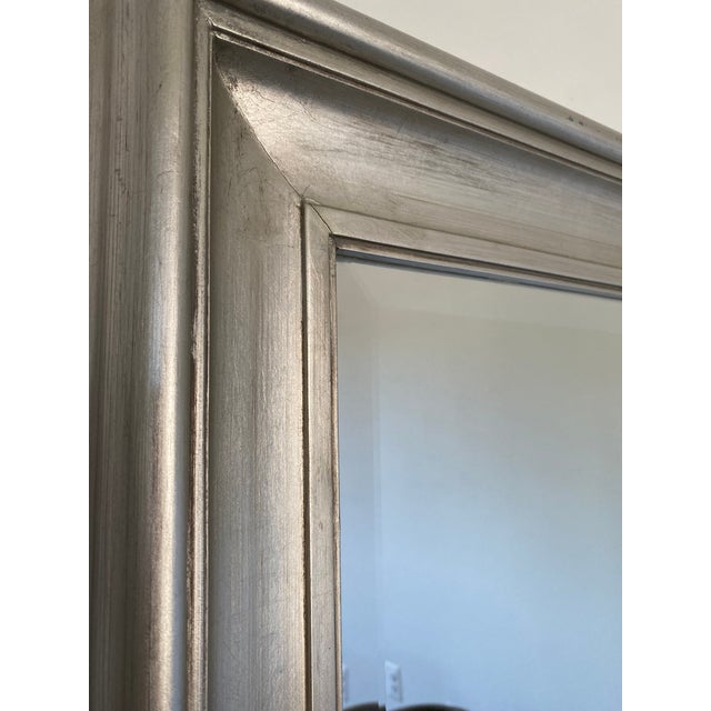 Modern Silver Wall Mirror | Chairish