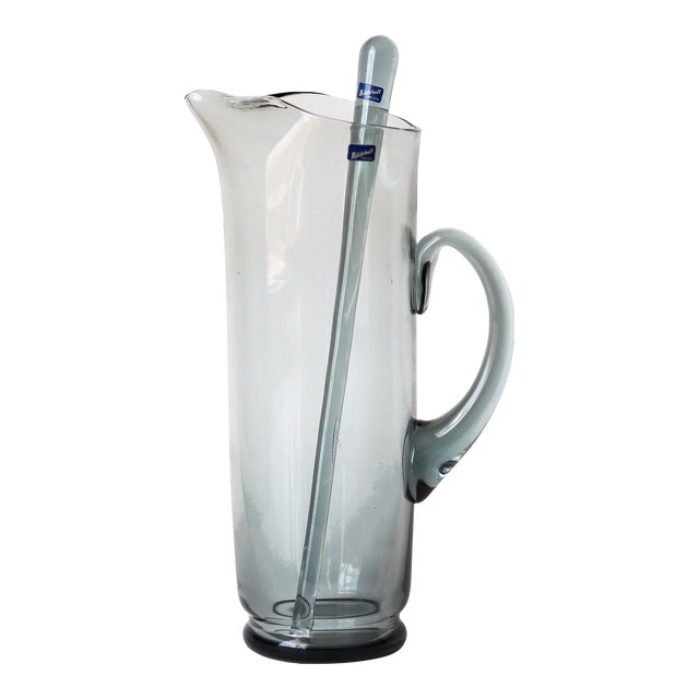 1960s Smoke Glass Pitcher and Stirrer Designed by Hans Christian Wagner ...