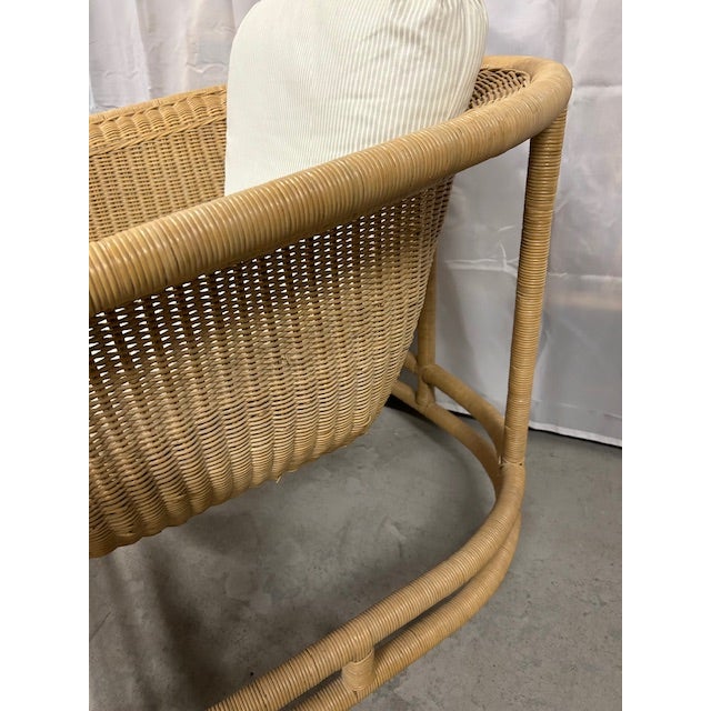 20th Century Jay Spectre Wicker Basket Chair for Century | Chairish