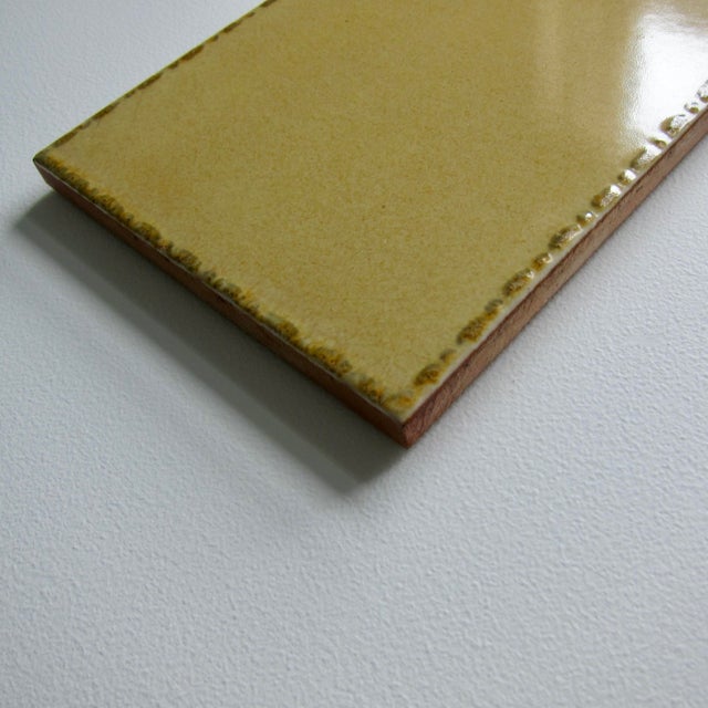 Vintage 1970s Italian Yellow Glazed Terracotta Wall Tile, 8 Sq Ft Lot ...