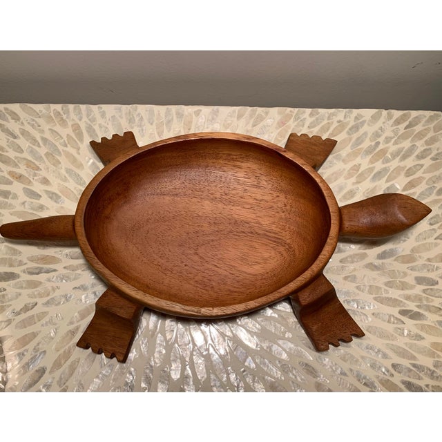 1960’s Hand Carved Teak Wood Figural Turtle Box | Chairish