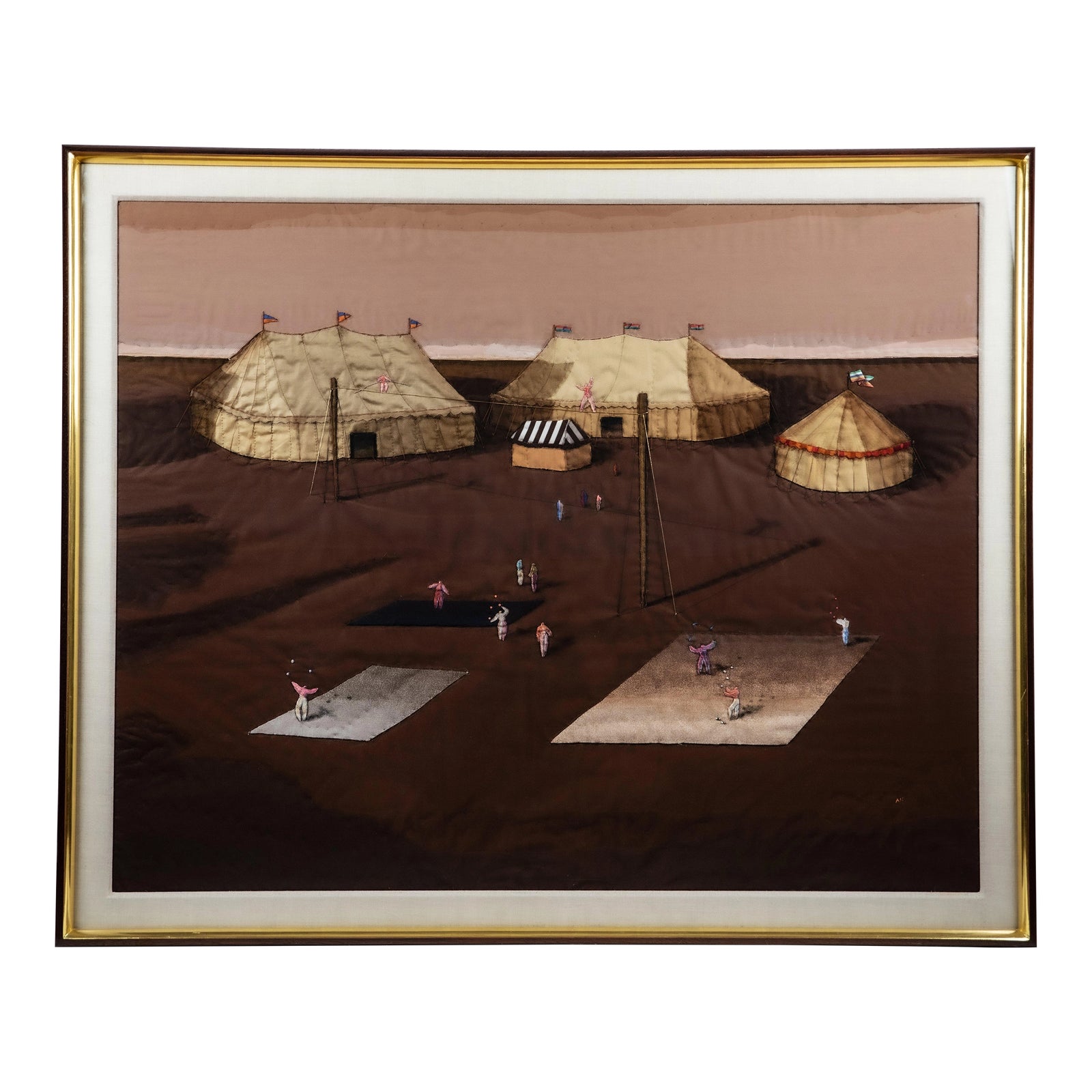 Ali Clift Original Cloth Painting "Circus: Practice Mats" Listed Artist ...