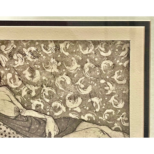 Modern Odalisque Framed Engraving, Signed | Chairish