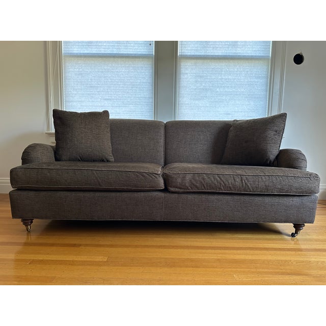 Baker Roll Arm Chenille Sofa | Chairish