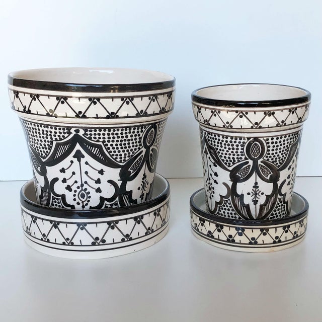 Modern Black Safi Ceramic Planter | Chairish