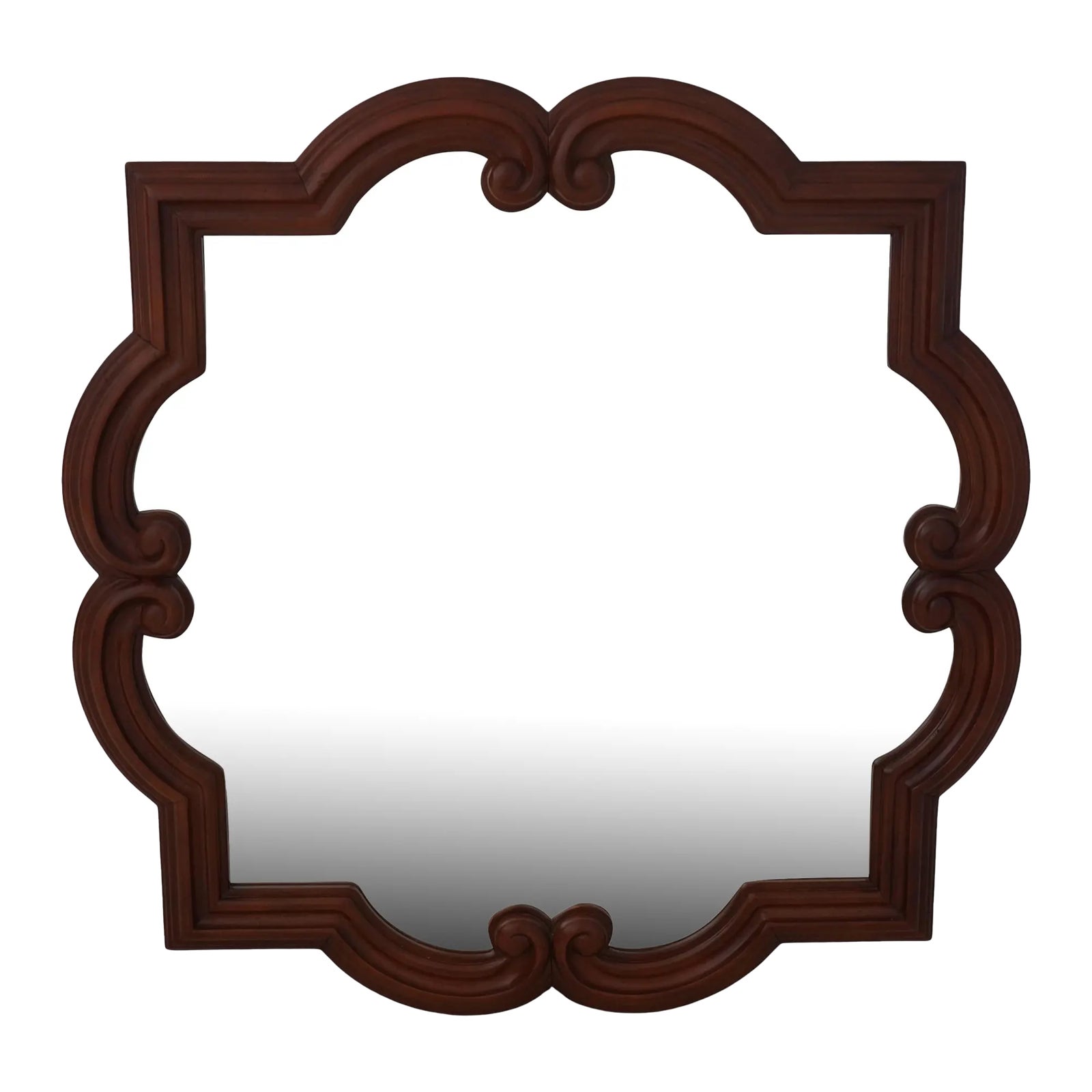 Harden Distressed Cherry Shapely Frame Mirror | Chairish