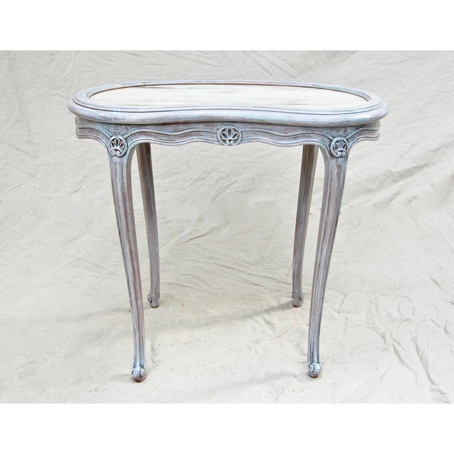 Early 19th Century French Kidney Shape Marble Top Table | Chairish