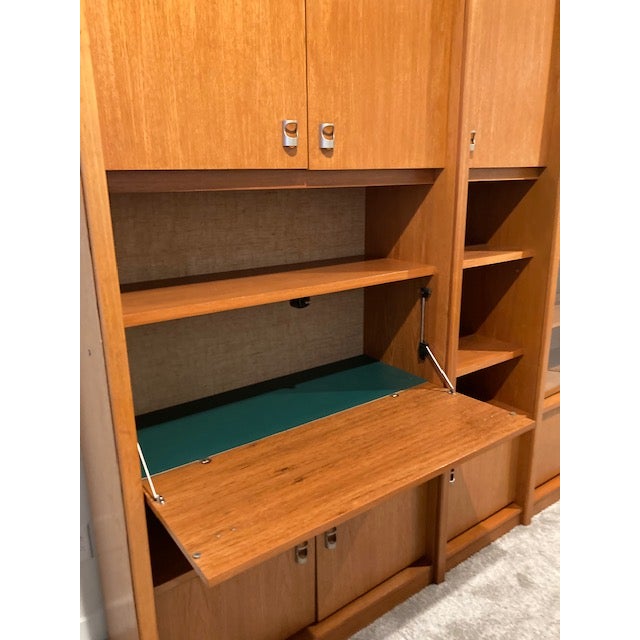 Mid 20th Century Scandinavian Teak Wall Unit - 3 Pieces | Chairish