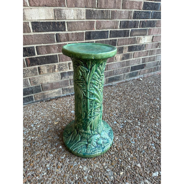 1920s Weller Marvo Pottery Jardiniere Pedestal Palm Trees Plant Stand ...