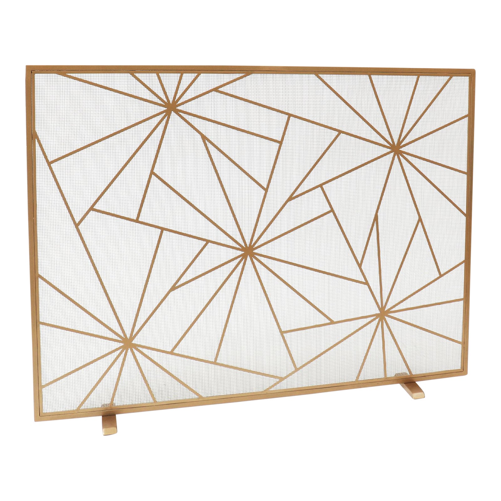 Early 21st Century Iron Shattered Starburst Fire Screen | Chairish