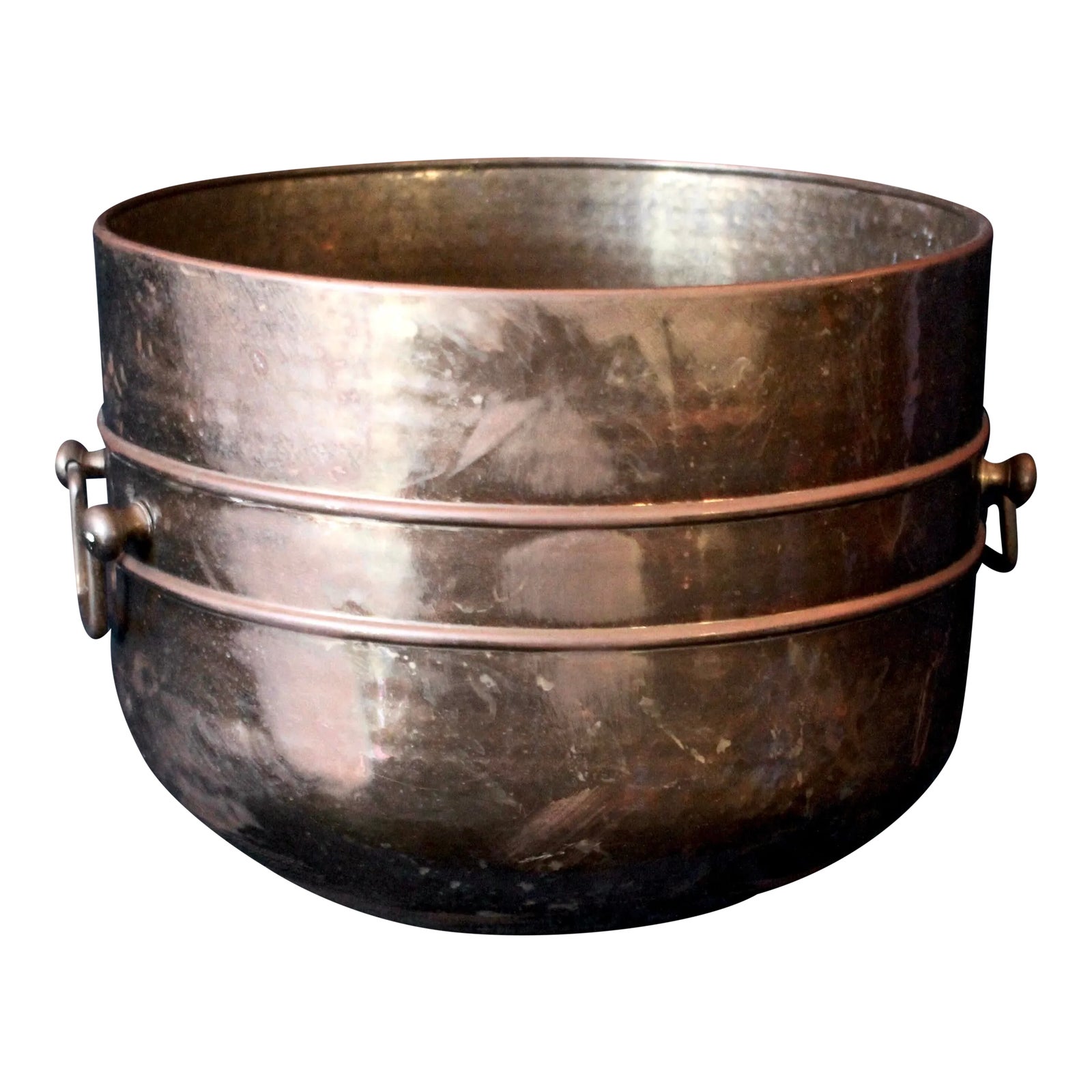 1970s Large Brass Pot With Handles | Chairish