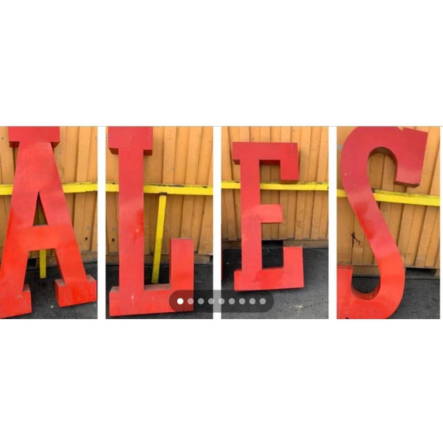 Vintage Metal Porcelain Sign Letters " Sale" or " Ales" | Chairish