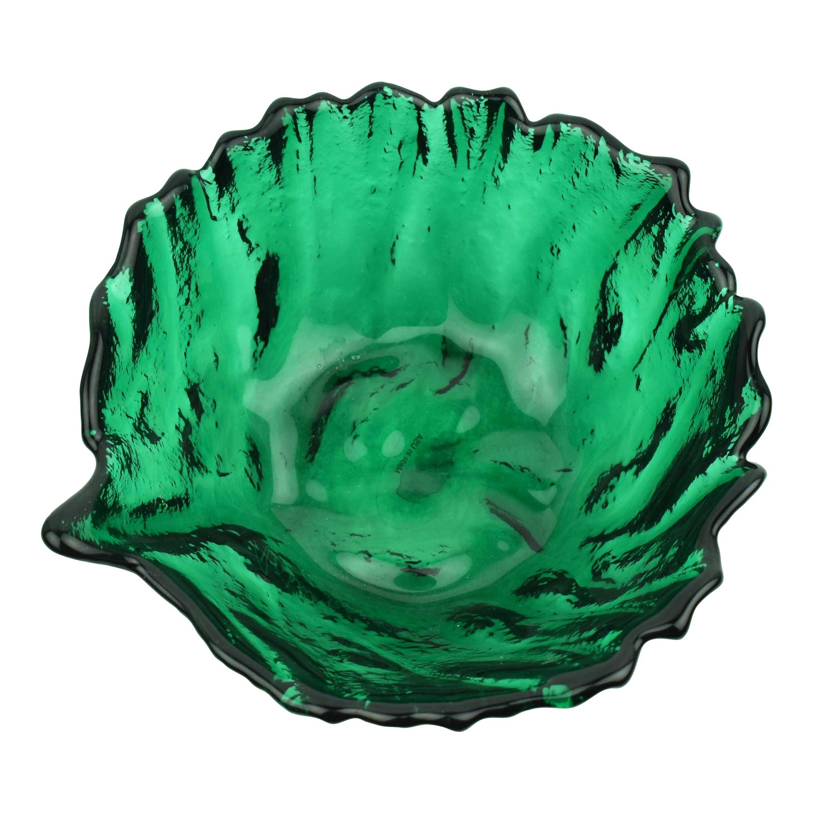 Handmade Blenko Glass Green Leaf Shape Bowl Signed Richard Blenko, 2001 ...