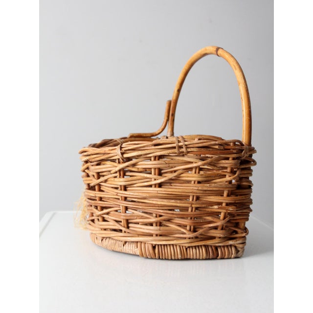 Vintage Wicker Wall Basket | Chairish