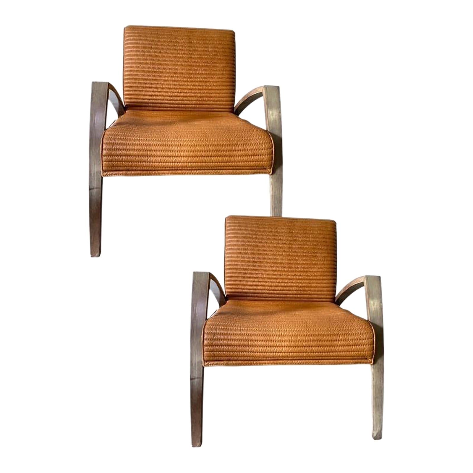 1970s Pair of Ekena Brazilian Leather Channel Arm Chairs | Chairish