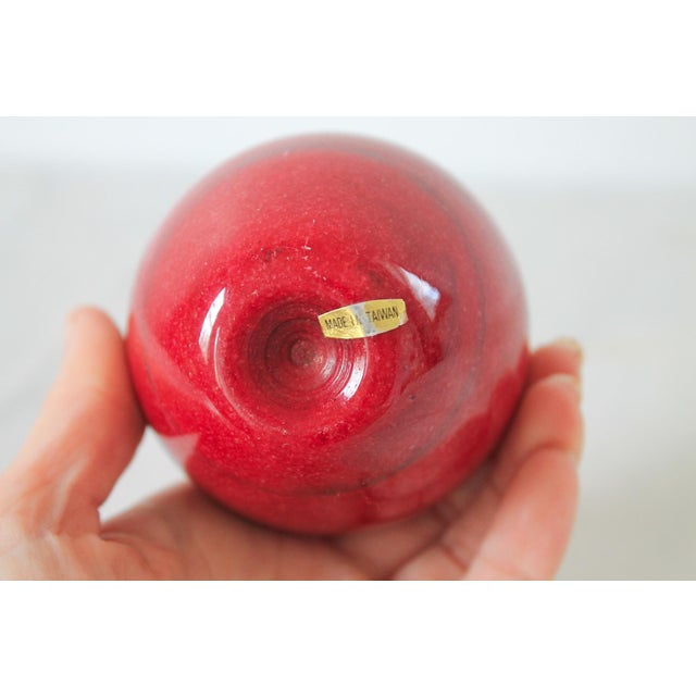 Vintage Stone Red Apple Paperweight | Chairish