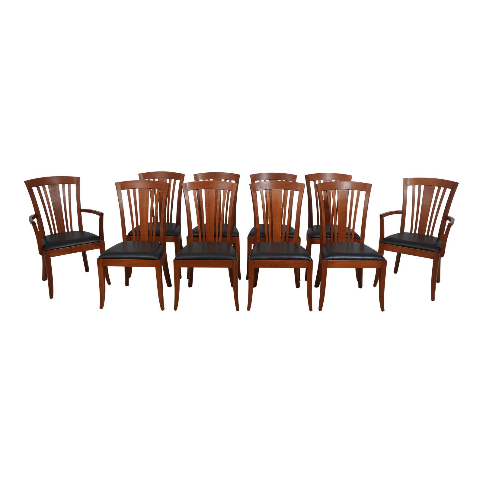 Set of 10 Stickley Solid Cherry Dining Room Chairs | Chairish