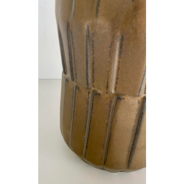 Theodore Alexander Modern Bronze Ceramic Vase | Chairish