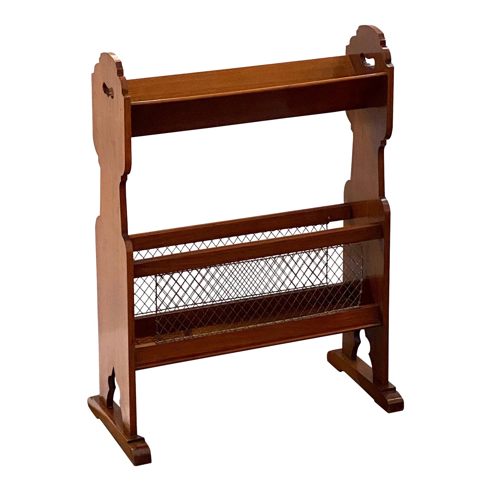 English Library Bookstand of Walnut from the Edwardian Era | Chairish
