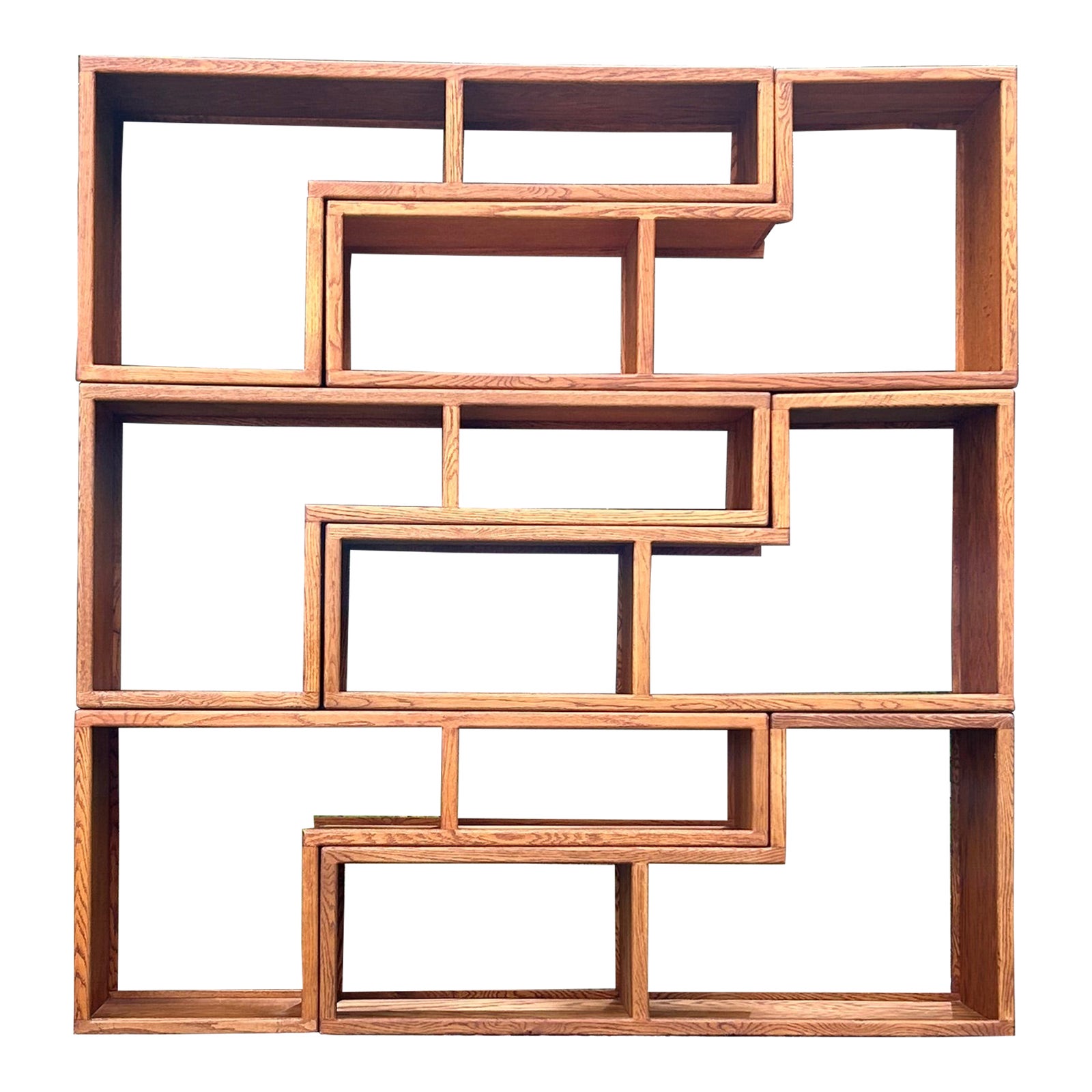 1970s Modular Six Piece Oak Shelving Unit - Mid Century | Chairish