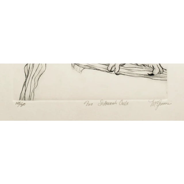 "Two Screech Owls" Etching by Christine McGinnis, Printed by David ...