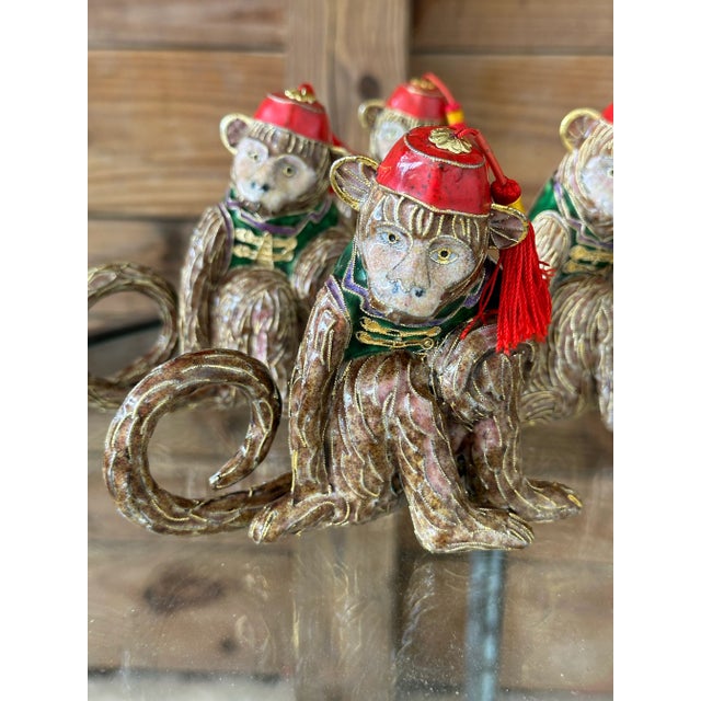 Vintage Cloisonné Regency Monkey Napkin Rings-Set of Six | Chairish
