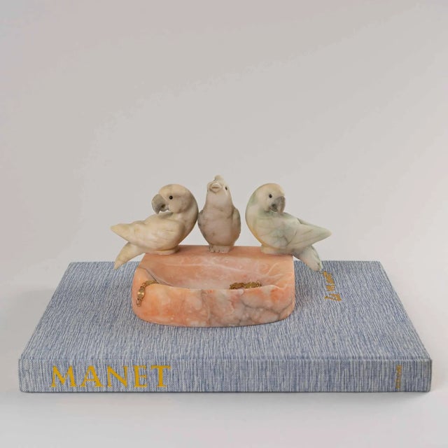 Vintage Alabaster Parrot Ashtray Catchall Tray | Chairish