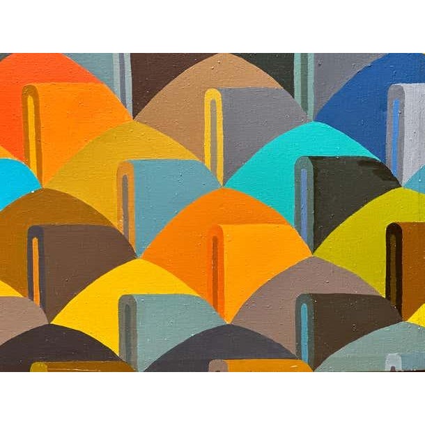 Colorful Abstract Oil Painting Not Signed | Chairish