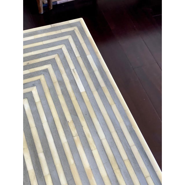 Bone and Resin Striped Mod Side Table Malena Stripped Side Table by ...