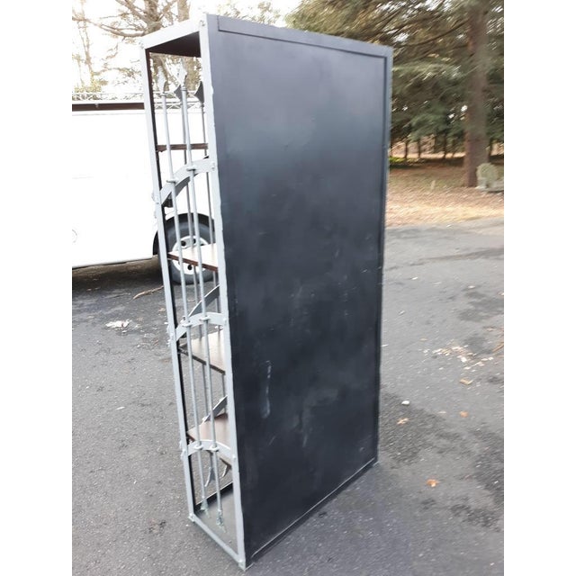 Brutalist Steel Armor Motif Bookcase | Chairish