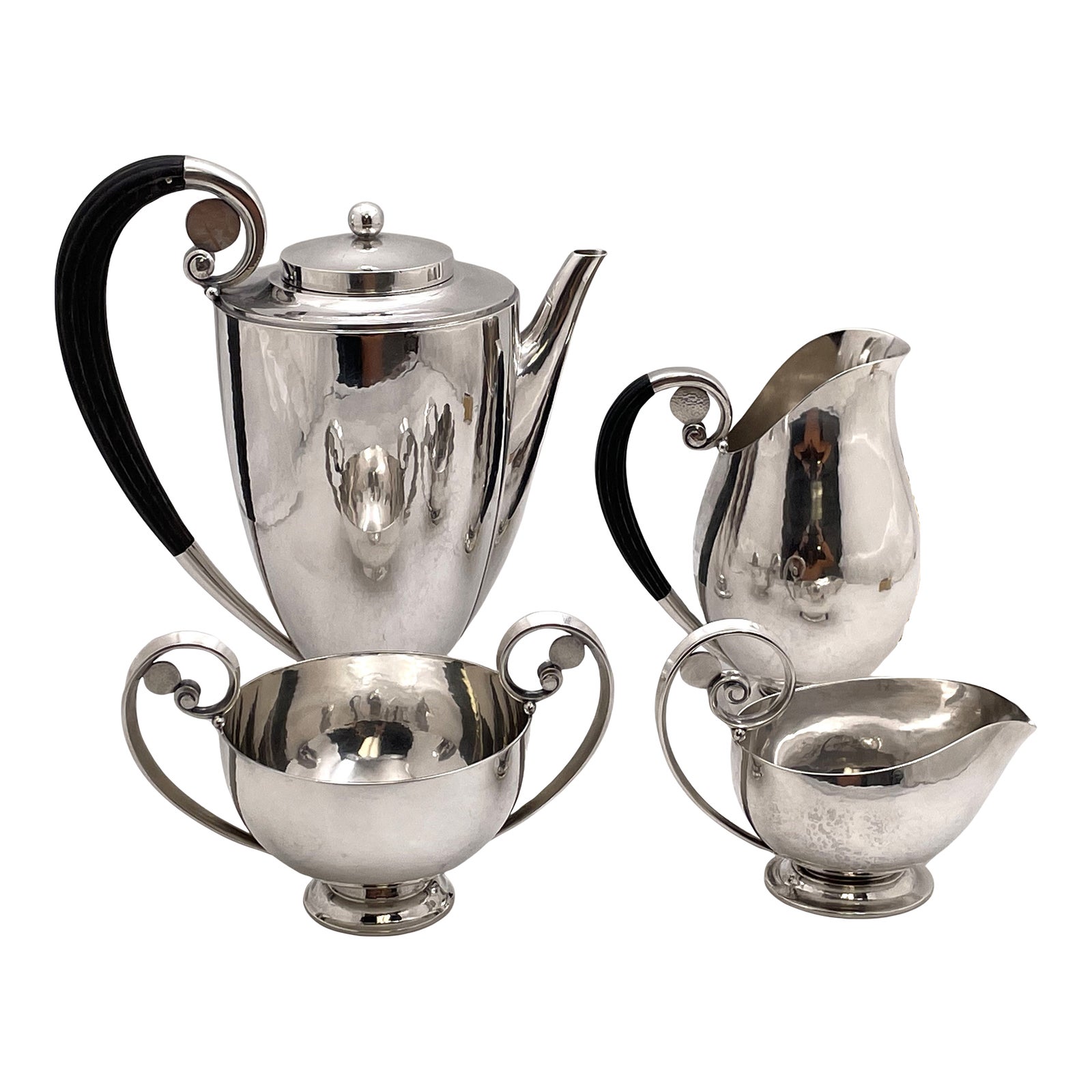 Mid 20th Century Georg Jensen by J. Rohde in Sterling Silver 4-Piece ...