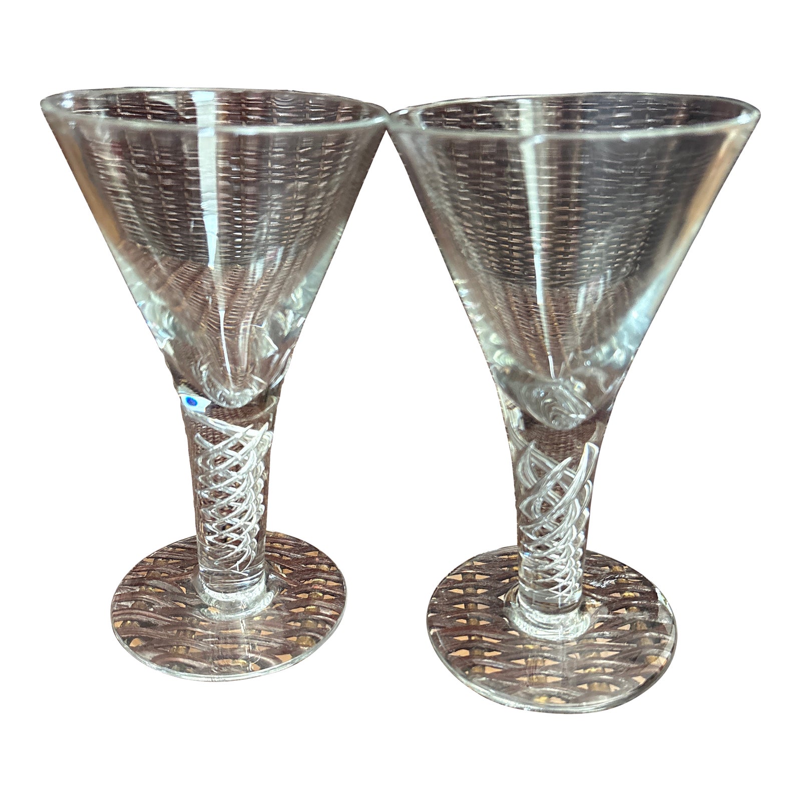1950s Stuart Crystal Ariel Pattern - a Pair | Chairish