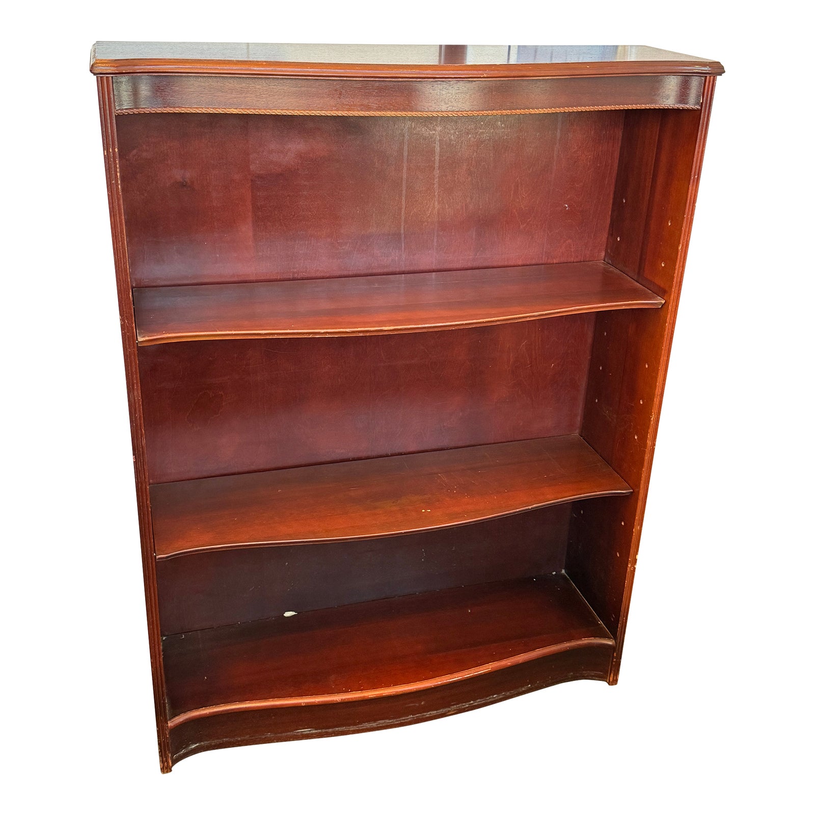 Vintage Traditional Bowfront Bookshelf | Chairish