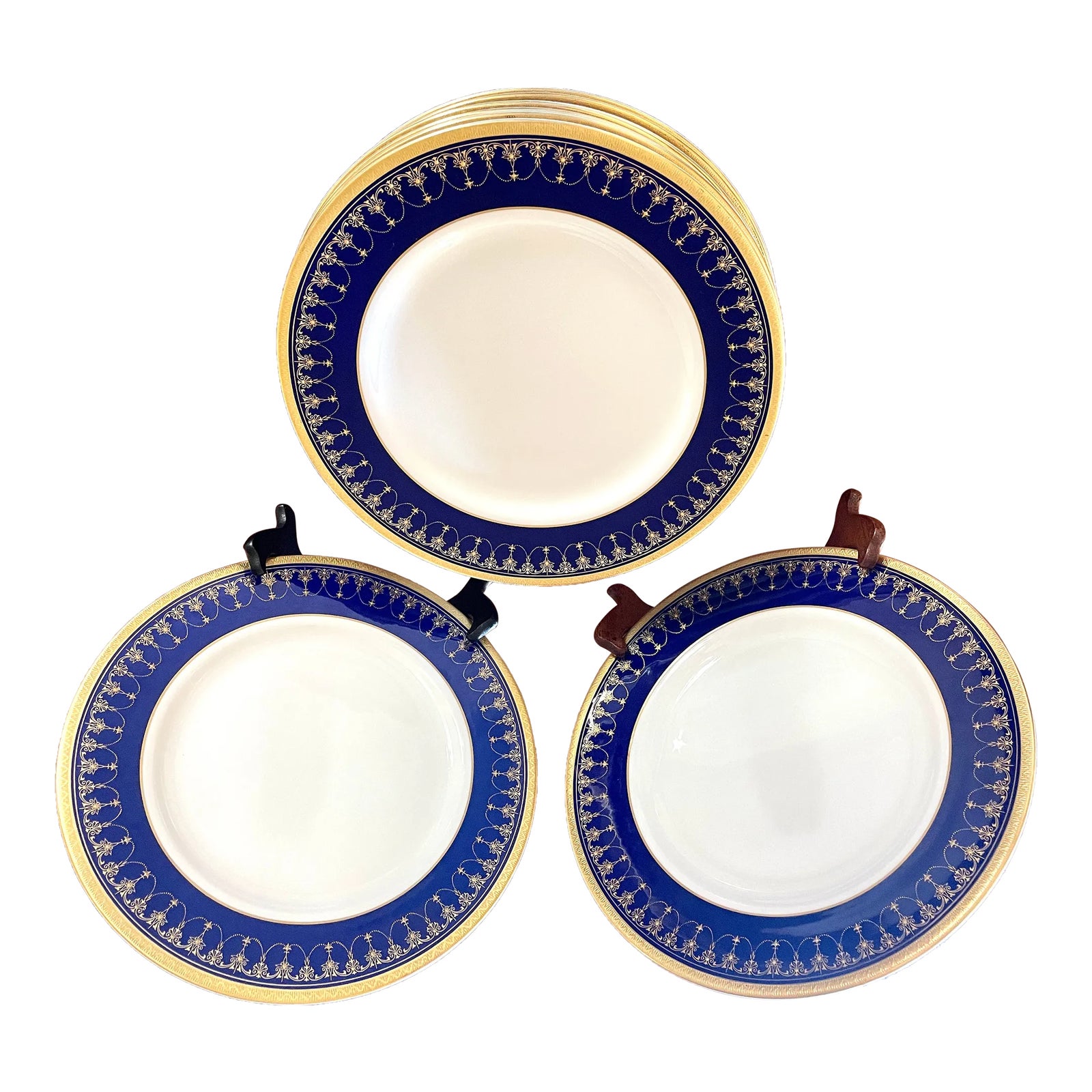 Vintage Royal Worcester Imperial Bone China 22 Karat Gold Cobalt Blue ...