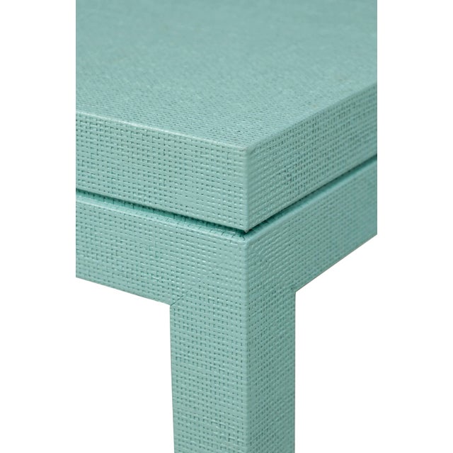 Asian Contemporary Style Turquoise Colored Raffia Wrapped Console Table ...