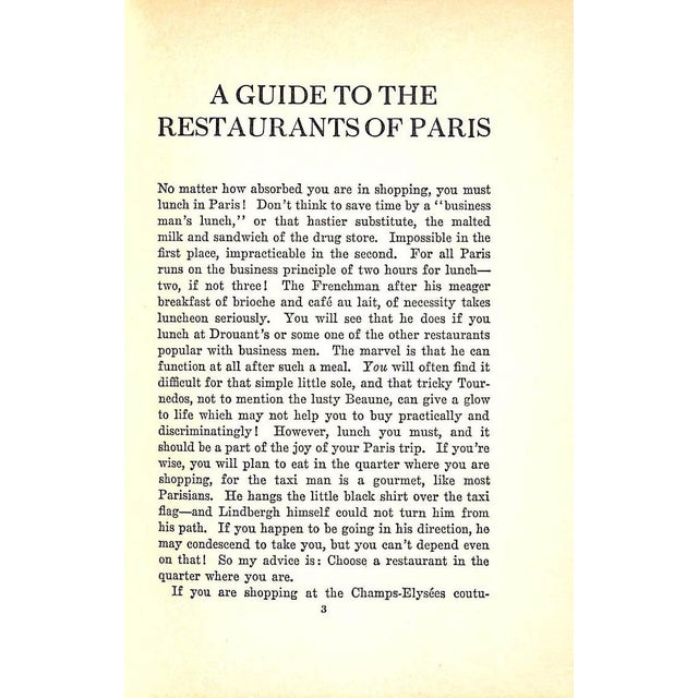 "A Guide to the Restaurants of Paris" 1929 Bonney, Therese and Louise | Chairish