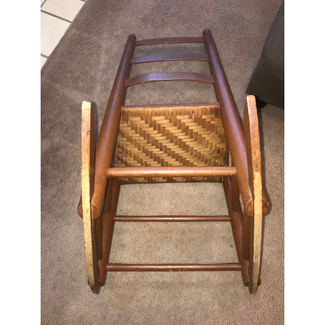 Early 20th Century Early American Ladder Back Rocking Chair With Double ...