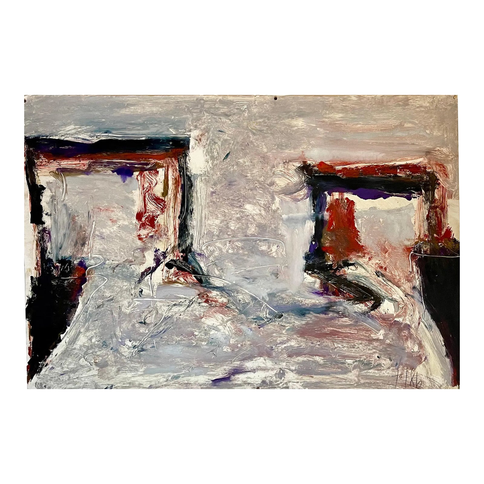 Tom Lieber, Large Abstract Expressionist Color Monotype, Oil Painting Tom Lieber, 1986 | Chairish