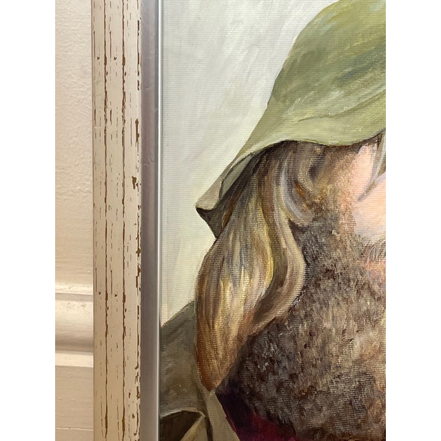 Mid 20th Century Portrait Oil Painting Cornish Fisherman Smoking Pipe ...