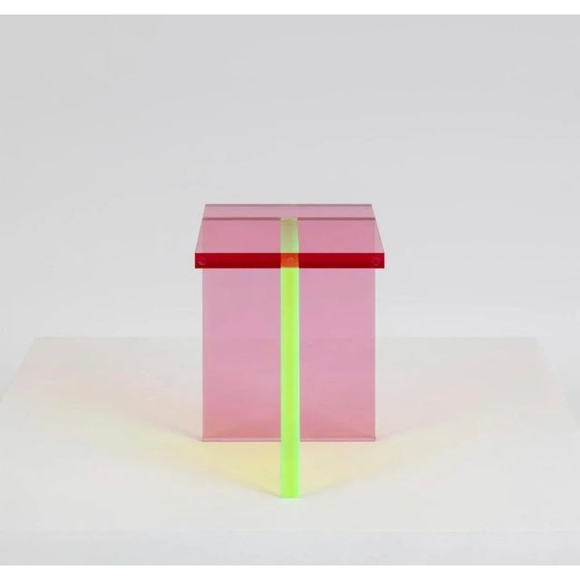 Contemporary Acrylic Neon Stool | Chairish