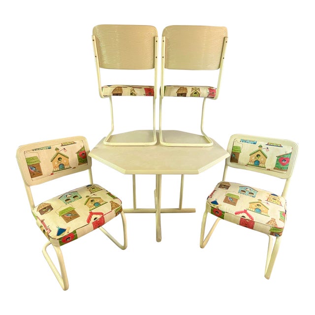 1980s Vintage Coastal Pencil Reed Rattan Dining Set, Reupholstered ...