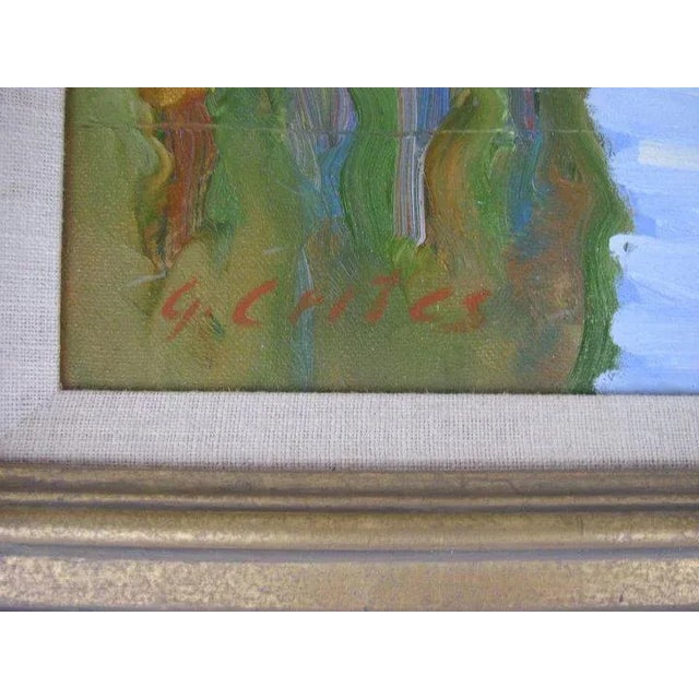 Late 20th Century "Colbalt Water" Oil Painting by Gayle Crites, Framed ...