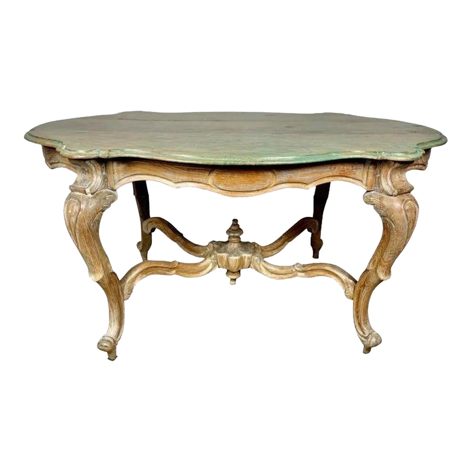 19th Century Painted French Oval Shaped Center Table | Chairish